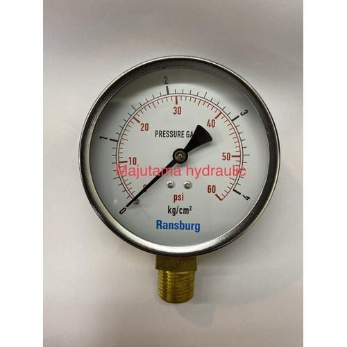 Jual Pressure gauge//manometer 4 inch 4 bar(kg/cm2)black steel ...