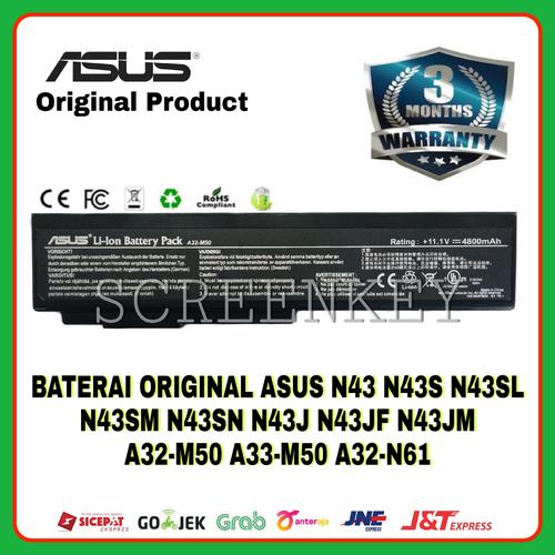 Promo Baterai Batre Original Laptop ASUS N43 N43S N43SL N52 N53 A32-M50 ...