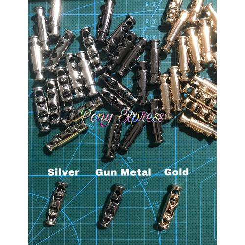 Jual Cord Lock Stopper Metal Alloy 27x8 mm 2 lubang High Quality - Gun ...