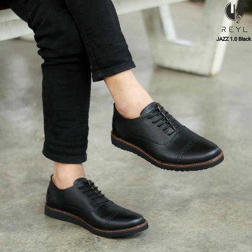 Jual SEPATU PANTOFEL PRIA REYL JAZZ 0.1 KULIT ASLI ORIGINAL - Hitam, 44 ...