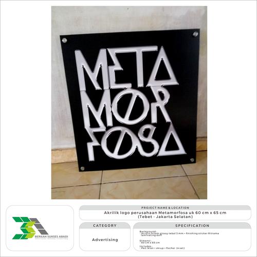 Jual Akrilik logo perusahaan uk 65 cm x 60 cm papan akrilik nama kantor ...
