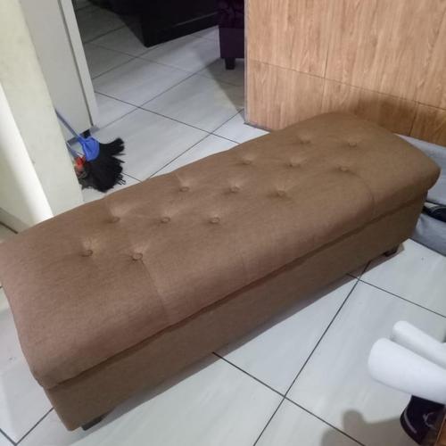 Jual sofa bench box minimalis kain Oscar beludru abu gratis ongkir ...