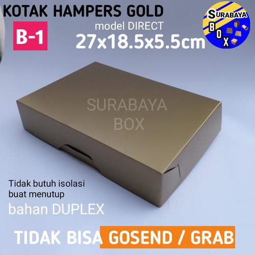 Jual KOTAK HAMPERS GOLD B-1 DUPLEK KARDUS BOX BAJU HIJAB DUS KAOS ...