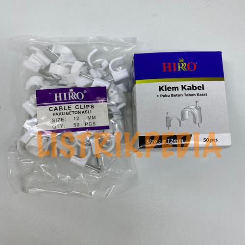Jual Klem Kabel 12 mm paku beton HIRO isi 50pcs / paku kabel / jepit ...