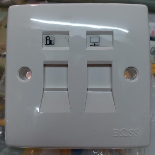 Jual OUTLET BOSS B30 PRIME B32TO/CAT6 2 Gang/2 Hole RJ11 Telephone ...