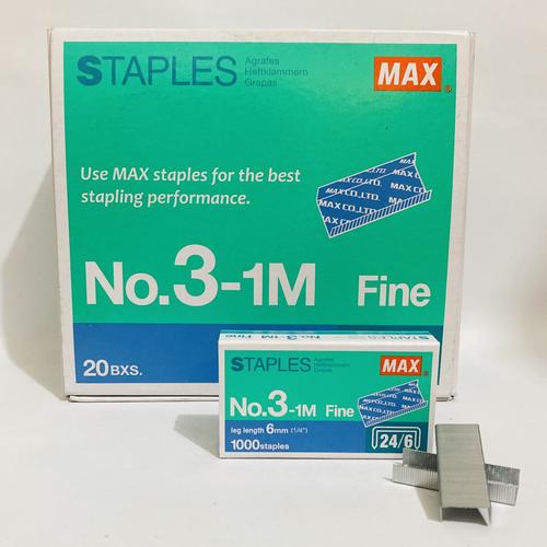 Jual REFILL STAPLES MAX NO.3-1M / ISI STAPLES MAX NO.3 / 1 PACK ISI 20 ...