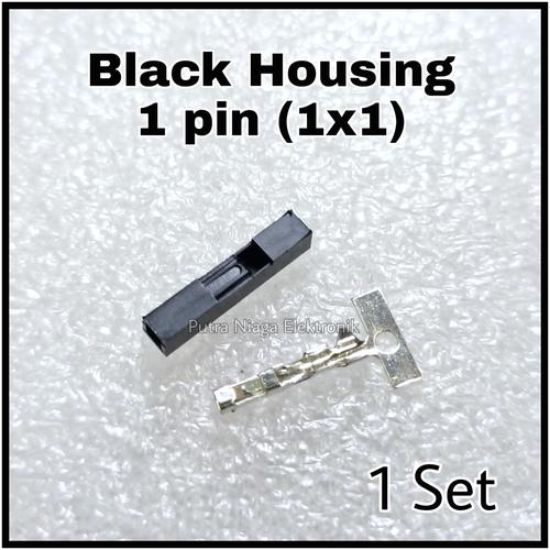 Jual (1 Set) Black Housing 1p 2.54mm Konektor Hitam Dupont Female 1x1 ...