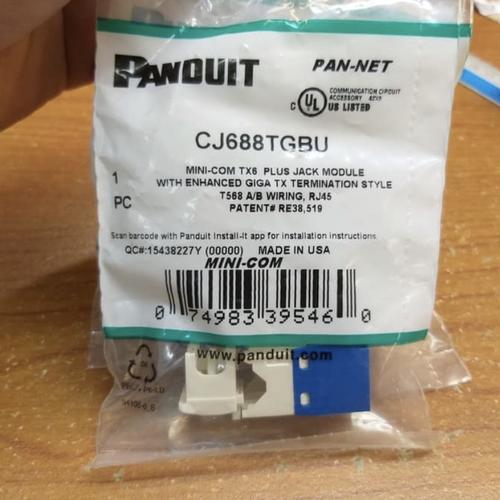 Jual panduit modular jack cat 6 CJ688TGBU BIRU / modular panduit cat6 ...