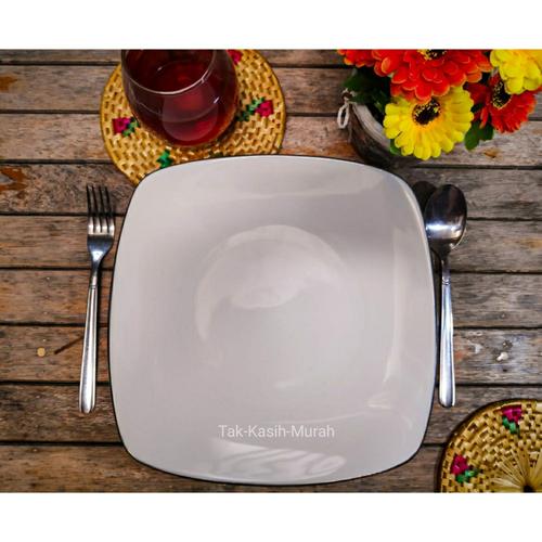 Jual Piring Makan Keramik Square Dinner Plate Graphite - Biru - Jakarta ...