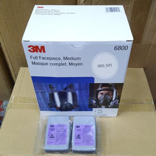 Jual masker respirator full face 6800 + filter P100–7093 3M Original ...