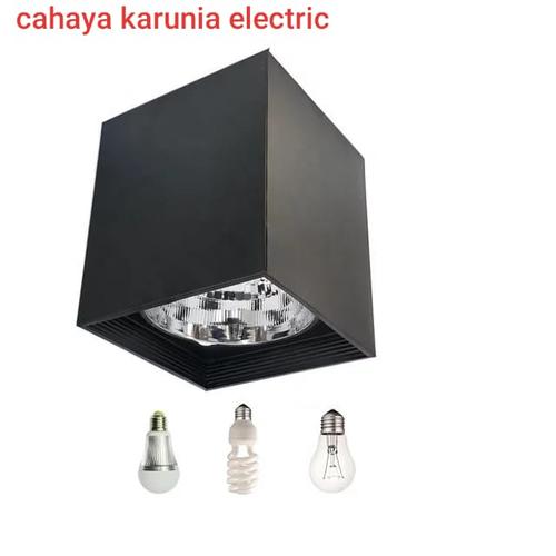 Jual Downlight outbow kotak fitting E27 body putih dan hitam 5 inch ...