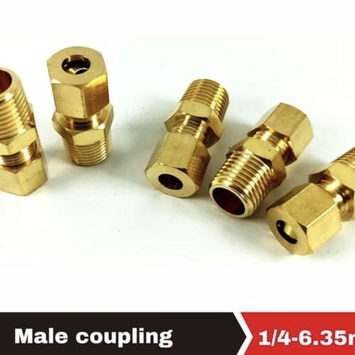 Jual Compression Fitting Nepel Sambungan Selang Tembaga Male Coup 1/4-6 ...