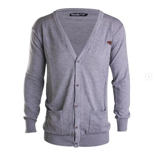 Jual SWEATER RAJUT CARDIGAN PRIA COWOK ABU MISTY / ORFHAN MURAH - L ...