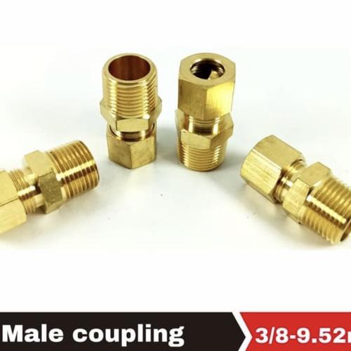 Jual Compression Fitting Nepel Sambungan Selang Tembaga Male Coup 3/8-9 ...