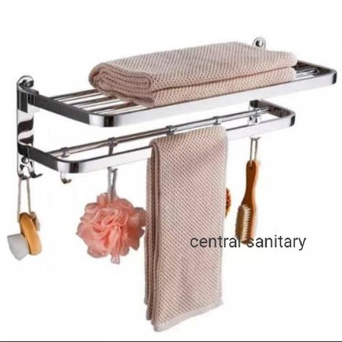 Jual rak handuk lipat gantungan baju stainless sus 304 kamar mandi ...