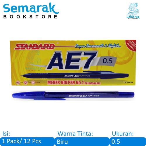 Jual Standard AE7 Pulpen Alfa Tip 0.5 - Biru [1 Pack / 12 Pcs] - Kab ...