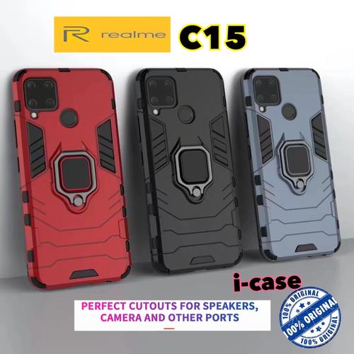 Jual Realme C15 Case iron Armor iRing - casing cover RealmeC15 C 15 ...