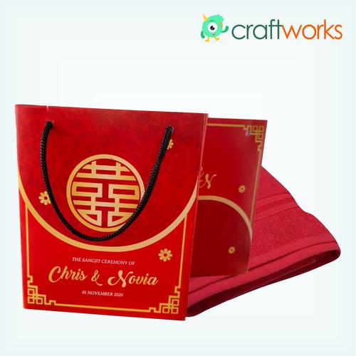 Jual MINI CUSTOM PAPER BAG SANGJIT / WEDDING / TEA PAI + HANDUK + LABEL ...