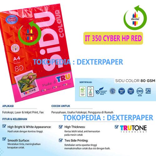 Jual KERTAS WARNA A4 / KERTAS SPECTRA SIDU 80Gr WARNA IT 350 CYBER HP ...