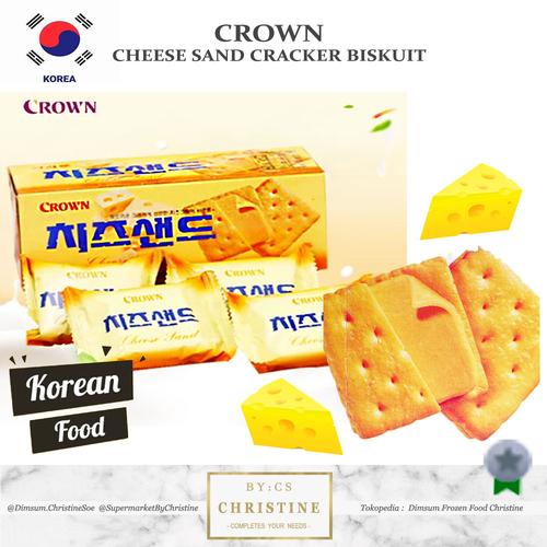 Jual CROWN CHEESE SAND CRACKERS BISKUIT KEJU KOREA CHEESE CRACKER CROWN ...