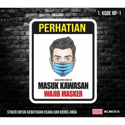 Jual Sticker K3 Safety Sign Warning Sign Wajib Face Masker - WF-1 ...