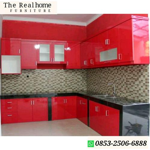 Jual Kitchen Set Dapur Minimalis HPL Merah Terbaru - Kab. Jepara ...