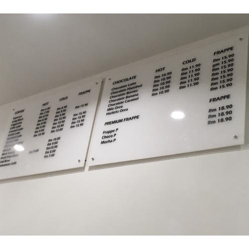 Promo Menu Acrylic Board | Papan Menu Acrylic 80x40 | Custom Menu Board ...