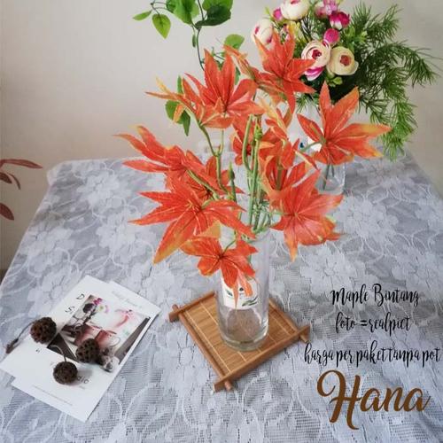 Jual Daun Maple Artificial/daun maple dekorasi ruangan/daun hijau ...