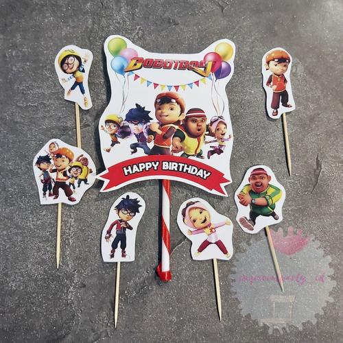 Jual Cake Cupcake Topper Tusukan Kue Happy Birthday BoBoiBoy Boboboy ...