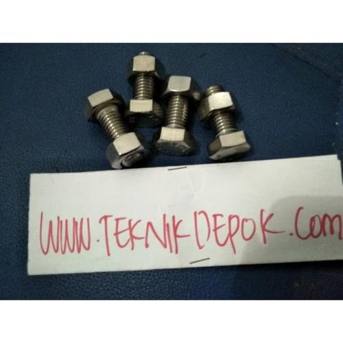 Jual baut mur stenlis diameter m 16 x 4.5 cm kunci 24 bolt hex sus 304 ...