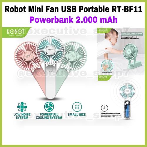 Jual Robot Mini Fan USB Portable RT-BF11 - Powerbank 2.000 mAh - Kota ...