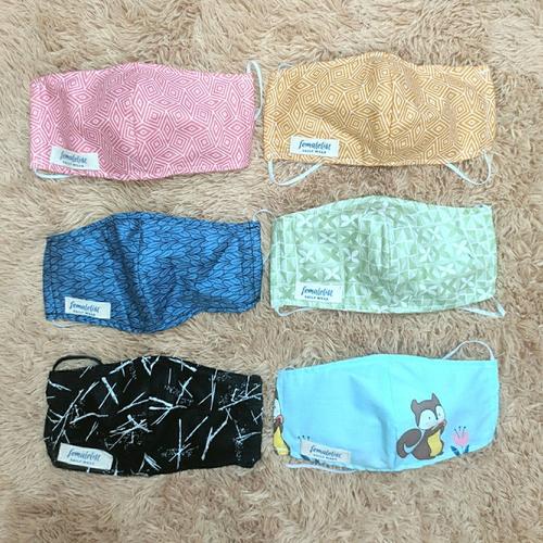 Jual MASKER KAIN 2 PLY HIJAB/NON HIJAB MOTIF CANTIK - Paterns Blue ...