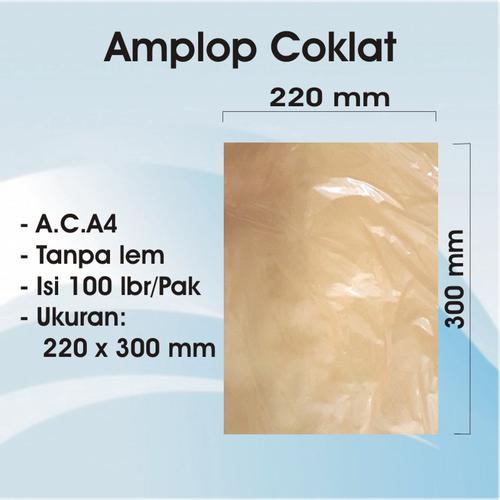 Jual Amplop coklat A4 Isi 100 lembar per Pak ukuran 220 x 300mm ...