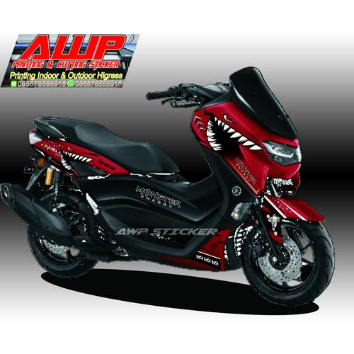 Jual Striping Sticker Yamaha All New Nmax 2020 Hiu Shark - Putih, Doff ...