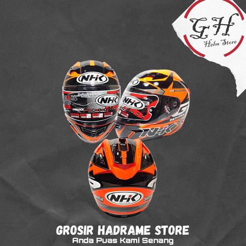 Jual Helm NHK Full face GP 1000 Motif Orange Flou HighQuality Original ...