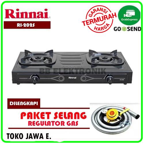 Jual RINNAI RI-202S Kompor Gas 2 Tungku Teflon FREE Selang Paket ...