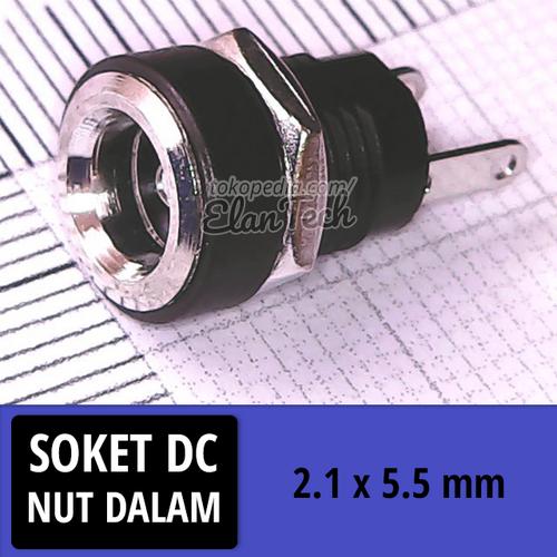 Jual Soket DC 2.1x5.5mm Socket 2.1mm Nut Dalam Female Kecil 2.1 mm ...