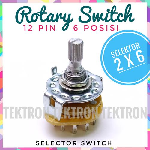Jual Rotary Selector Switch 12pin 2x6 Rotari Selektor 6 posisi 2 pole ...