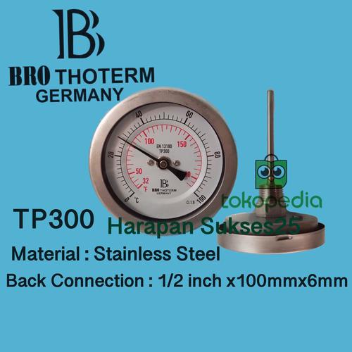 Jual Bimetal Temperature Gauge 3 inch TP300 Back Brothoterm - Jakarta ...