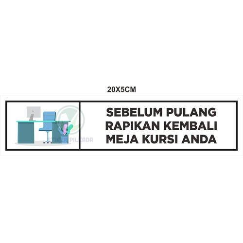 Jual STIKER MERAPIKAN MEJA KURSI 20X5CM - Kota Tangerang Selatan ...