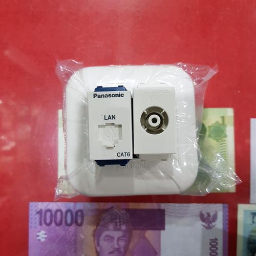 Jual Stop Kontak Outlet Data / Socket LAN CAT6 + TV Panasonic Wide ...