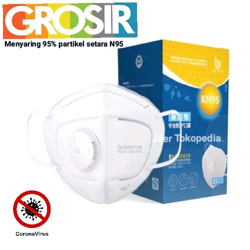 Jual Masker Anti Virus ZKG 9501 V setara 3M 9501 V+ Respirator box ...