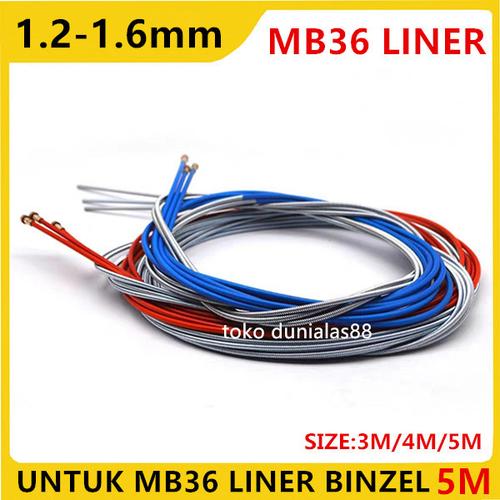 Jual Steel Conduit Liner diamete 1.2-1.6mm 5M Utk Torch MB36 Binzel mig ...