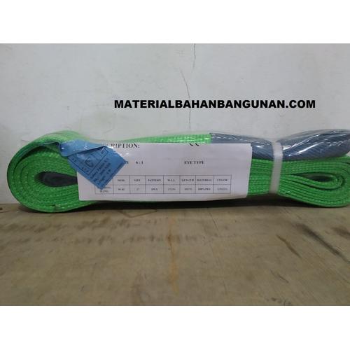 Jual Sling Kain 2 Inch x 4 Meter Beban 2 Ton Webing Seling Belt Hijau ...