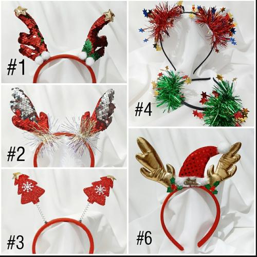 Jual Bando Bandana Natal Christmas TANDUK RUSA Motif Sequin Premium ...