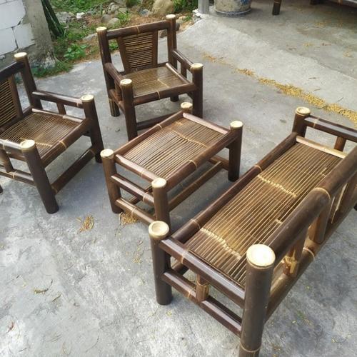 Jual bangku bambu- kursi bambu - bale bambu paket satu set - Kota ...