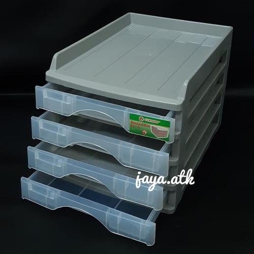 Jual RAK KERTAS DOKUMEN PLASTIK SUSUN MEJA LETTER TRAY 4 SUSUN PLASTIK ...
