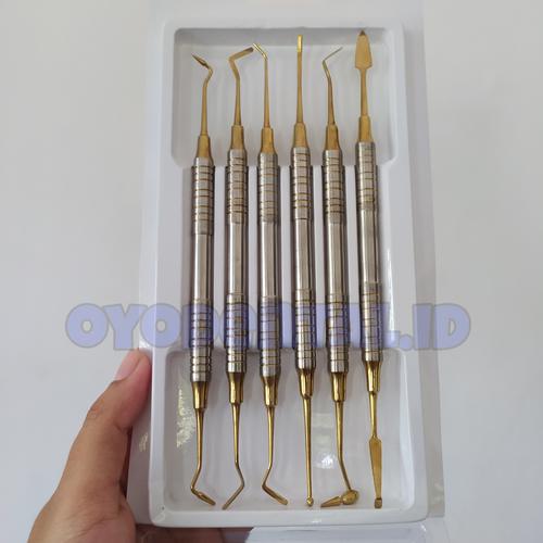 Jual Dental set instrument filling composite komposit titanium blue ...