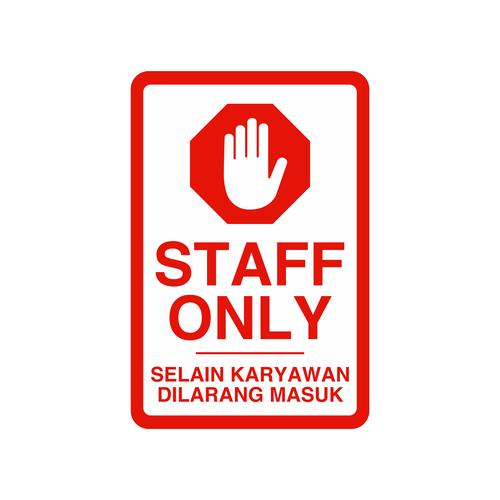 Jual RAMBU STAFF ONLY 20CM X 30CM PLAT ALUMUNIUM - Kota Bandung ...