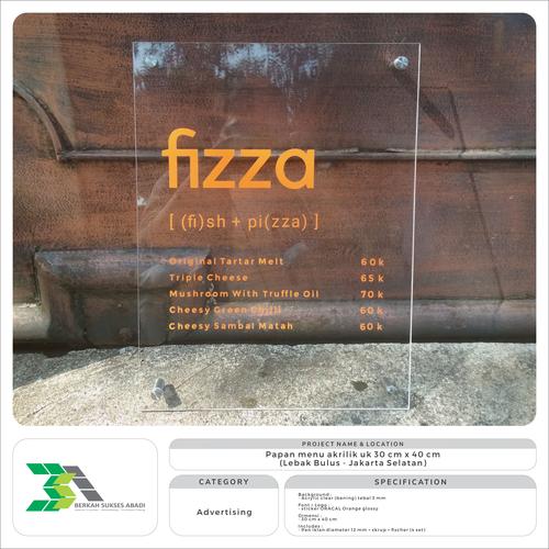 Jual Papan menu acrylic 30x40cm acrylic menu board menu sign board ...